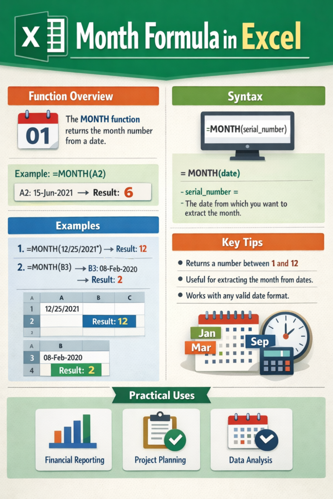 Month Formula in Excel: Easy Ways to Extract, Calculate, and Compare ...